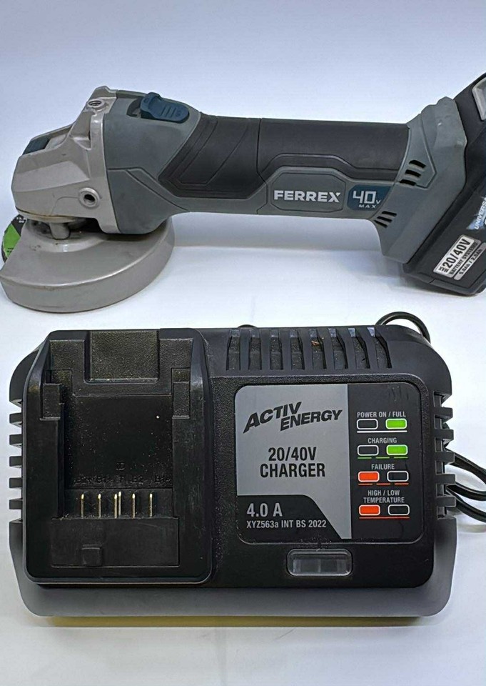 Ferrex Cordless Angle Grinder 20V & 5.0ah battery& Charger | eBay UK