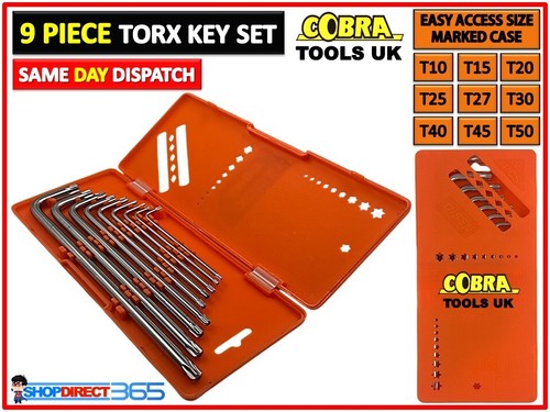 9PC Offset Extra Long Reach Tamperproof Hollow End Torx Torque Star Key ...