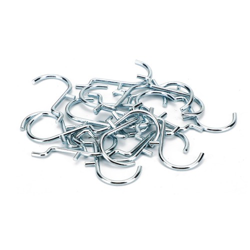 20 PACK 1" Jumbo 'J' Metal Peg Garage Hanger Hooks 1/8 to 1/4 Inch ...