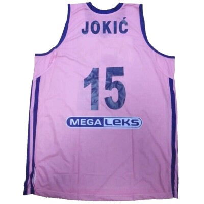 2014-15 Jokic #15 Serbia Mega Basketball Jersey Pink Blue Custom Name ...