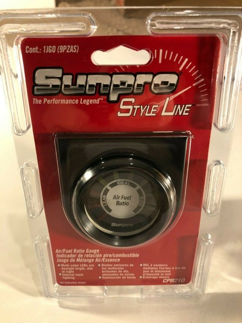 SUNPRO Style Line 2" LED Air Fuel Ratio Gauge Electrical CP8210 for ...