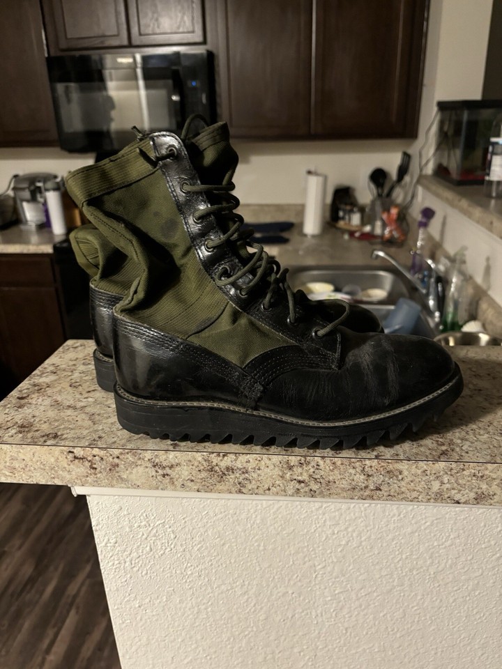 Men's Military Tactical Combat Jungle Boots OD Green / Black Ripple ...
