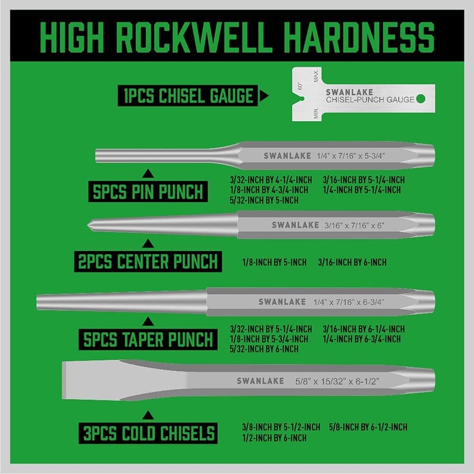 Punch And Chisel Set Including Taper Punch Cold Chisels Pin Punch ...