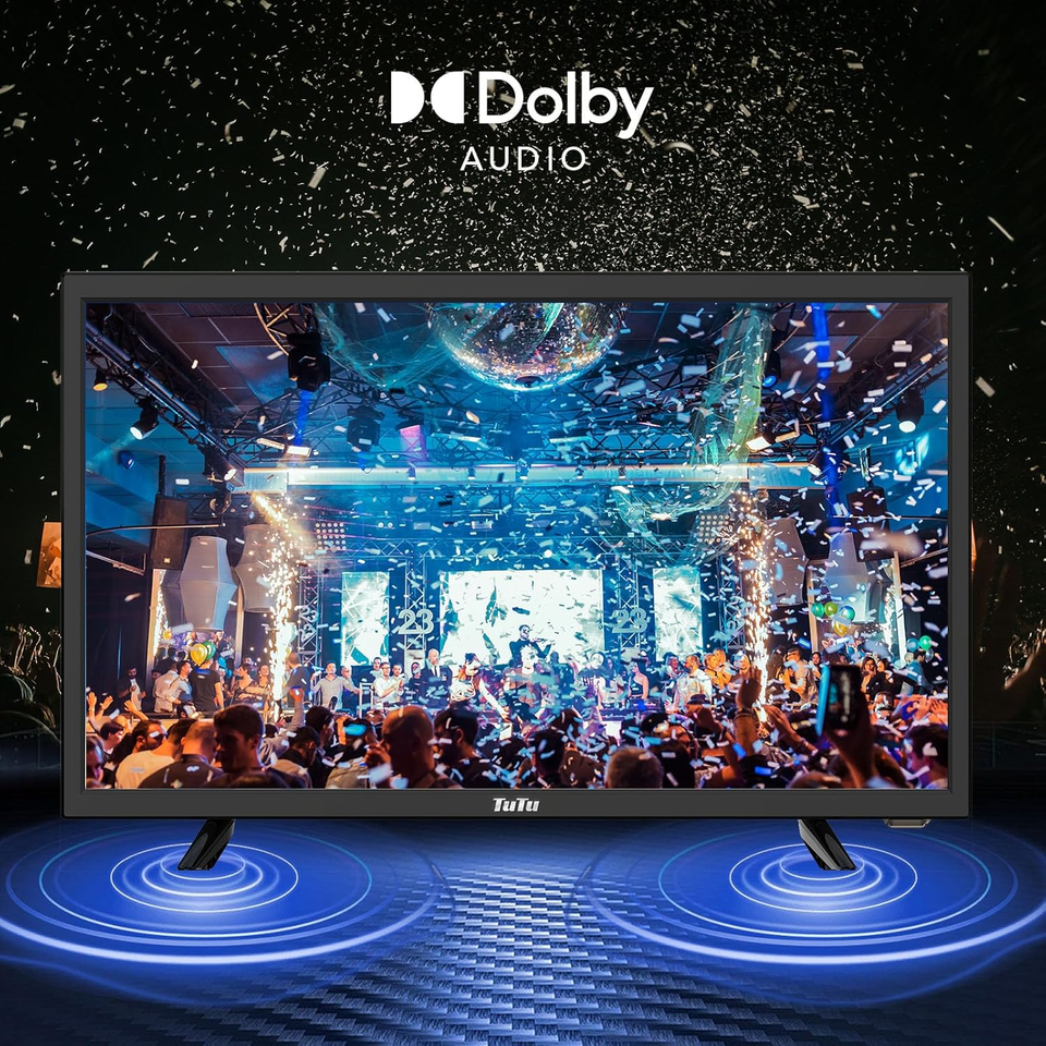 Tutu 22-Inch LED TV, 1080P FHD Flat-Screen TV with Dolby Audio with ...