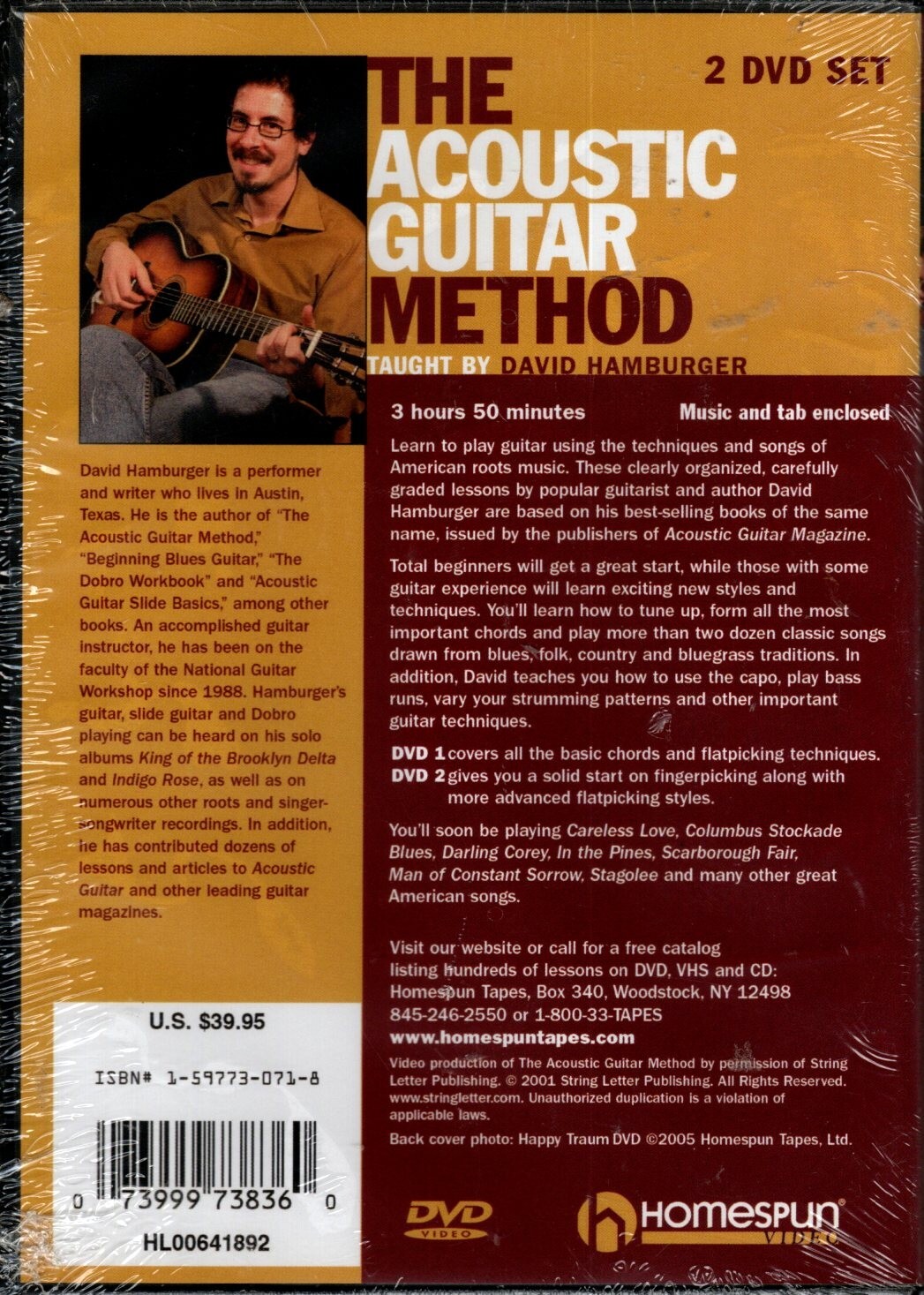 David Hamburger: The Acoustic Guitar Method (DVD, 2005, 2-Disc Set) for ...