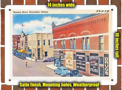 Metal Sign - Indiana Postcard - Harrison Street, Alexandria, Indiana | eBay