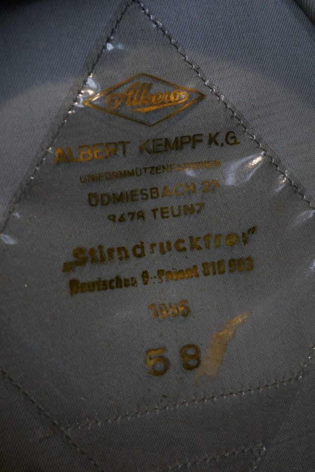 Cold War West German Customs Officers Service Visor 'Albert Kempf 1986 ...