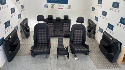 VW GOLF MK7 GTI 5 DOOR COMPLETE CHECKERED CLOTH INTERIOR SEATS 2013 TO ...