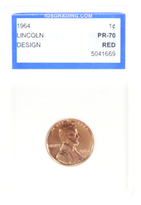 1964 S 1C Lincoln Cent RD Red Slabbed Coin IGS PR-70 | eBay