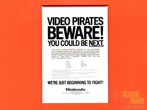 Nintendo Video Pirates Beware ad 2x3" fridge/locker magnet arcade | eBay