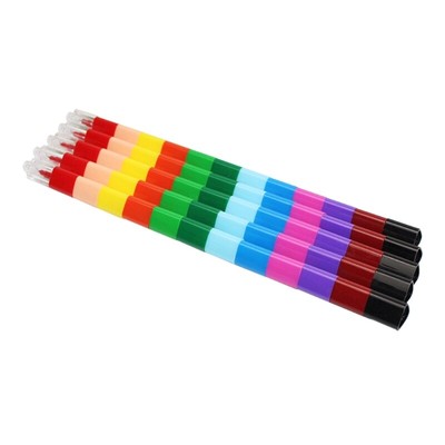 5Pcs Building Blocks Pen Crayon Building Blocks Crayon Oil Painting ...
