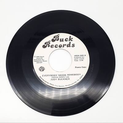 Judy Buckner Everybody Needs Smebody Single Record Buck Records 1980 ...