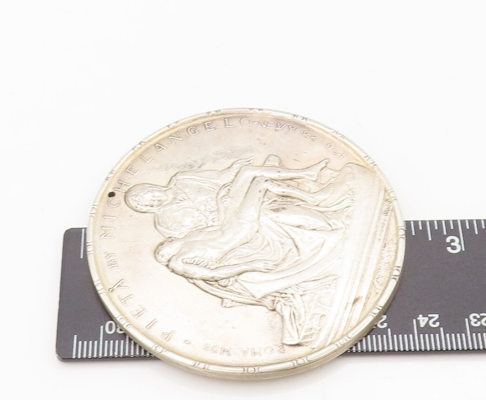 925 Sterling Silver Vintage TOWLE 1964 MICHELANGELO Carved Heavy Coin ...