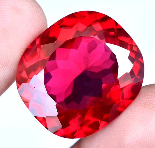 60.55 Ct Natural Mozambique Blood Red Ruby Certified Flawless Treated ...