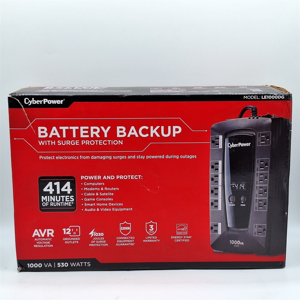 CyberPower - 1000VA Battery Back-Up System - Black [LE1000DG] | eBay