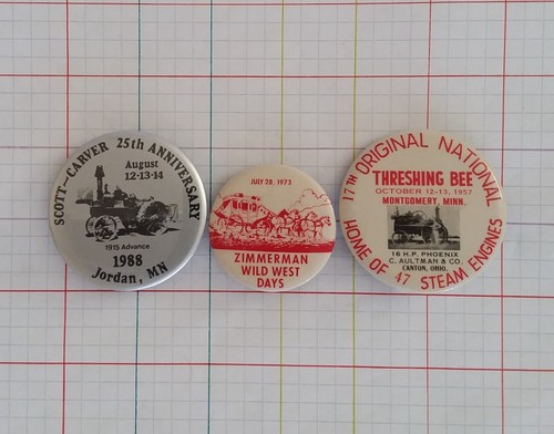 Vintage Pinback Button | Lot (3) | 1957 / 73 / 88 | Steam Engine | Wild ...