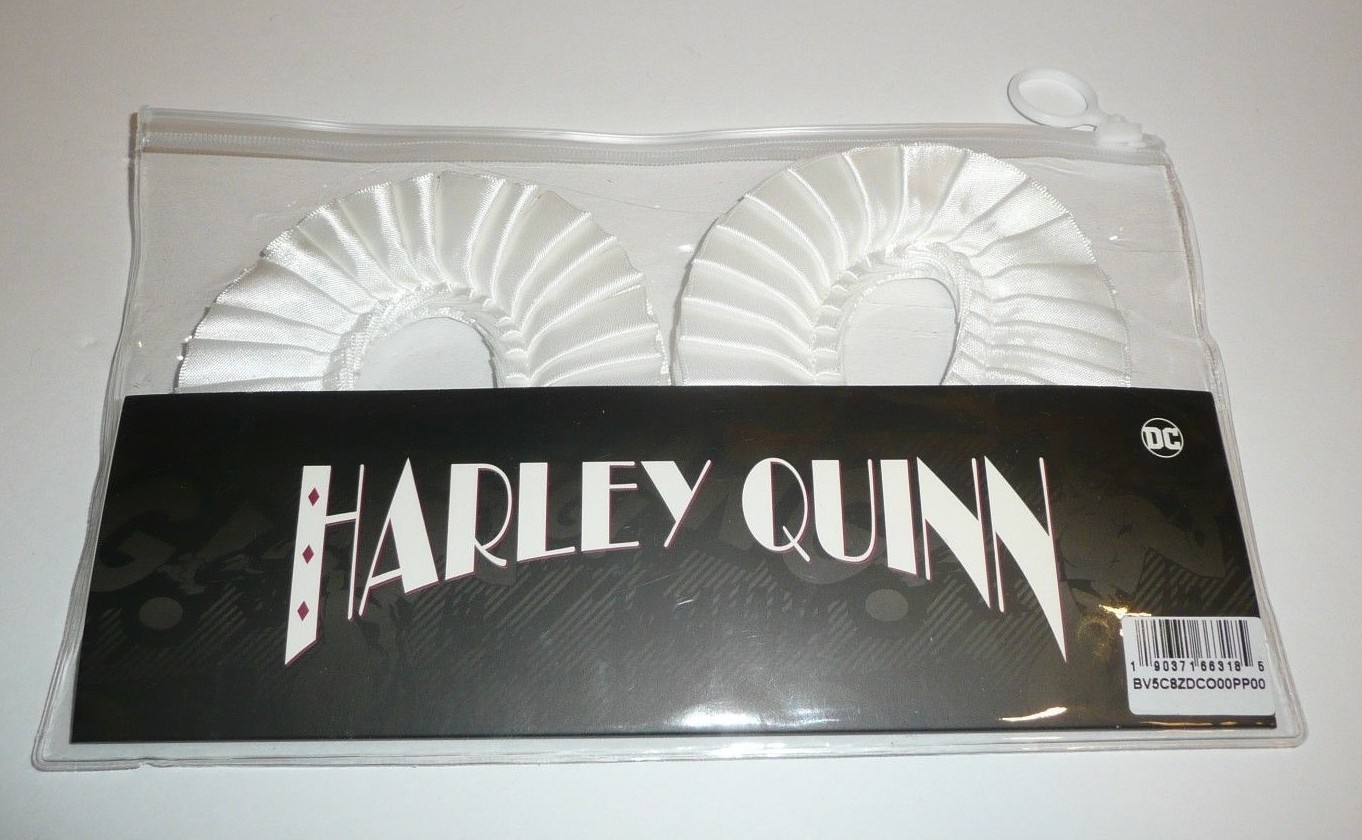 Harley Quinn White Ruffled Jester Cosplay Cuffs Set Costume Accessory ...
