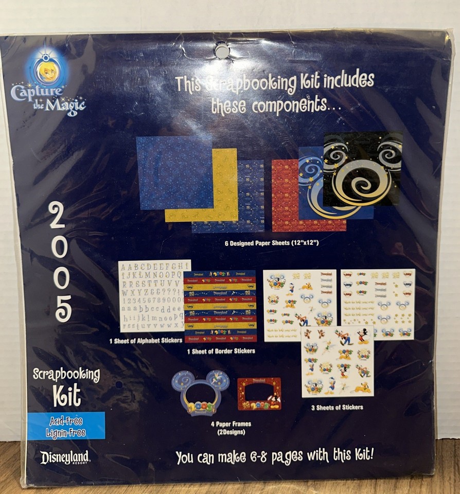 DISNEY MICKEY MOUSE SCRAPBOOK KIT 12" ALBUM Book STICKERS PAPER Die ...