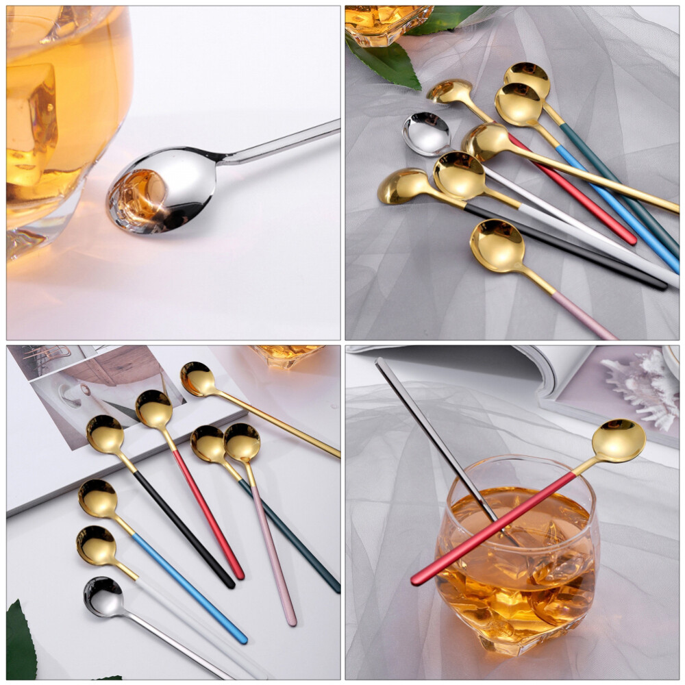 8 Pcs Long Handle Mixing Spoon Christmas Cake Spoons Stirrer Coffee ...