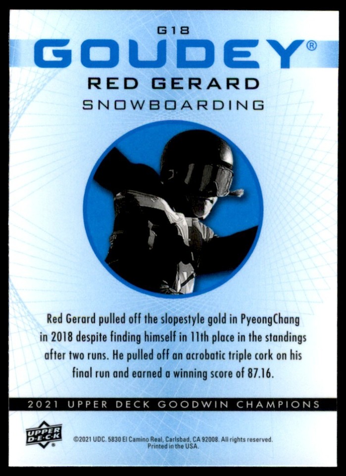 2021 Goodwin Champions Goudey Platinum Blue Parallel #G18 Red Gerard ...