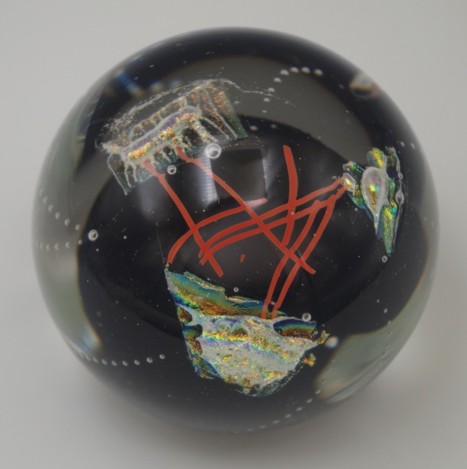GARY ZACK STUDIOS ART GLASS DICHROIC PAPERWEIGHT SIGNED | eBay