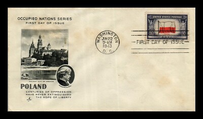 DR JIM STAMPS US POLAND OVERRUN COUNTRIES FDC SCOTT 909 ARTCRAFT COVER ...