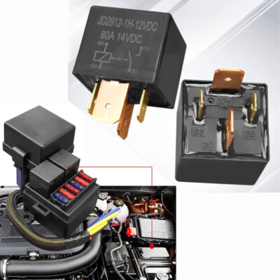Pre-Wired Fuse Relay Box For 12V Car Truck Boat RV W/ 2 4-Pin Relays ...