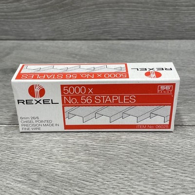 Original REXEL No.56 (26/6) Pack of 5000 Staples Chisel Pointed 06025 ...