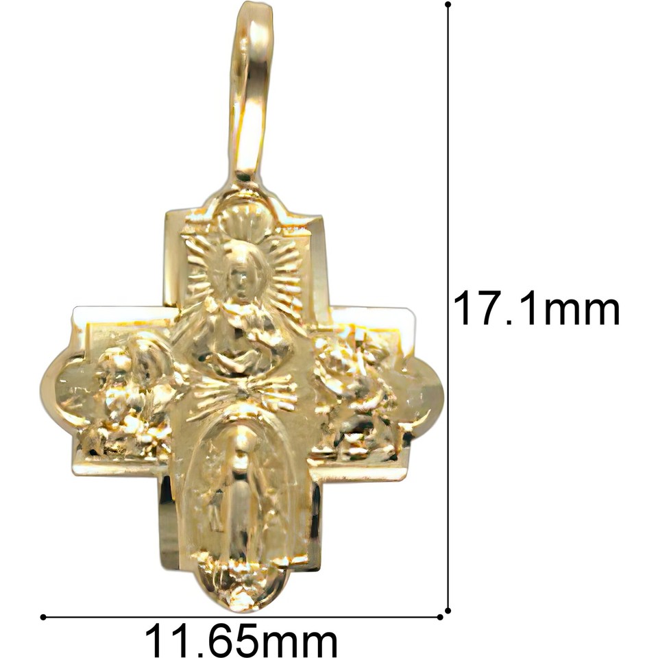 14K Gold Catholic Last Rites 4 Way Medal Cross Charm | eBay