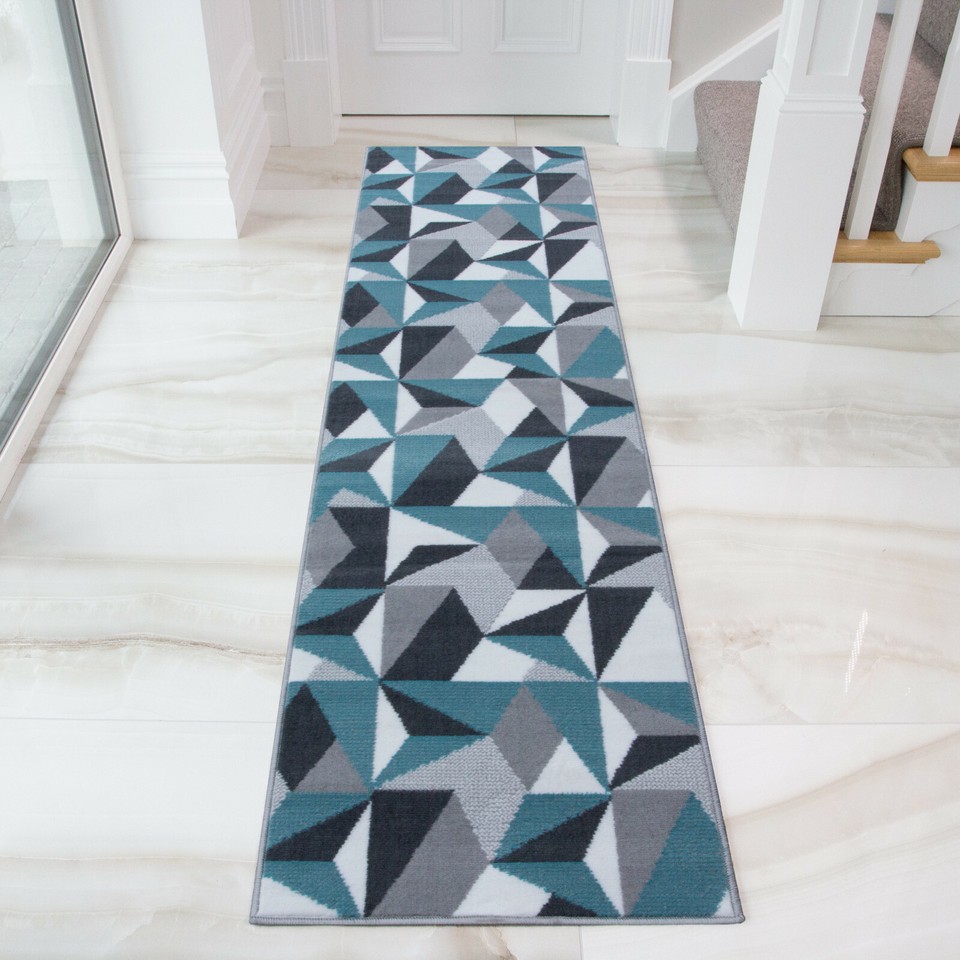 Modern Long Geometric Hallway Runner Rugs 60x240cm Narrow Hall Carpet ...