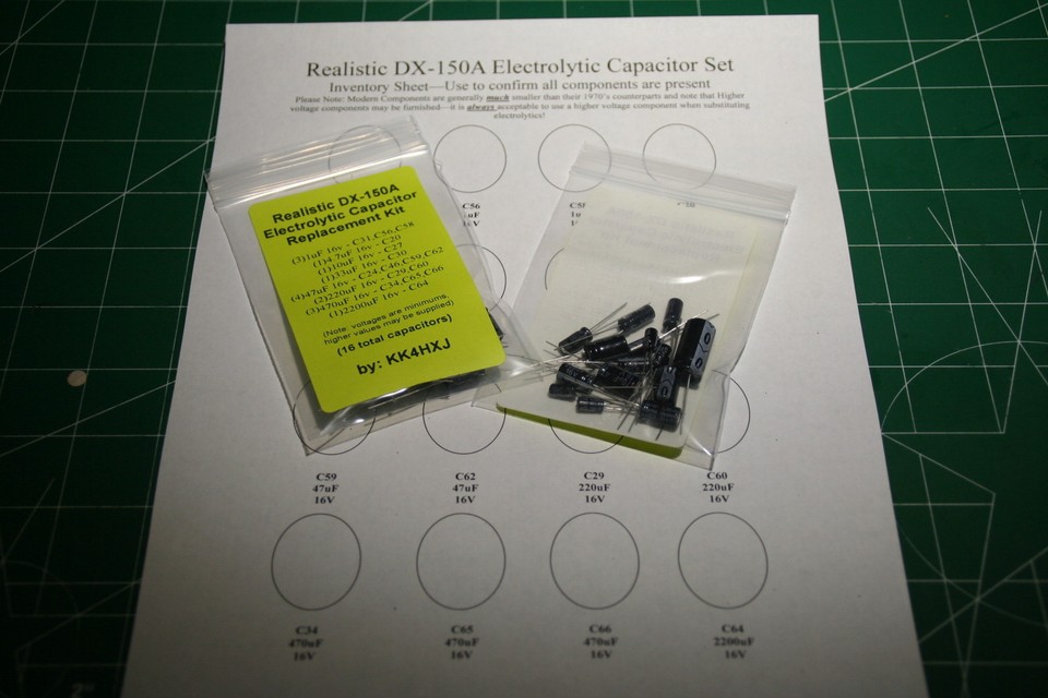 Realistic DX-150A Electrolytic Capacitor rE-Cap Kit - Premium | eBay