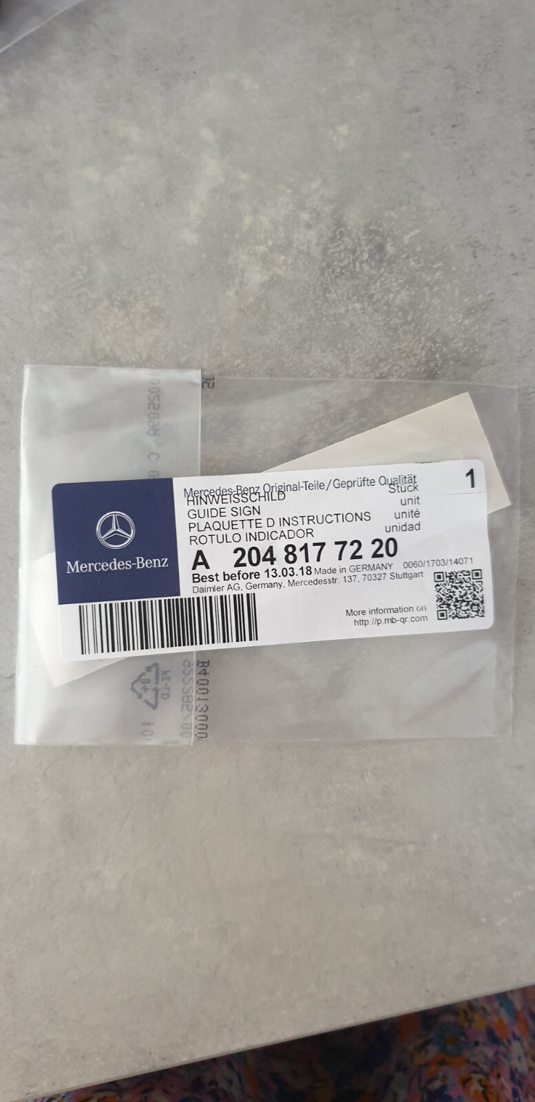 Genuine Mercedes-benz OEM Blue Efficiency Wing Badge Decal A2048177220 ...
