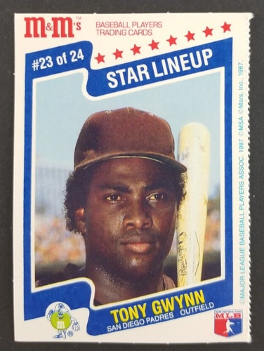 Tony Gwynn 1987 M&M Candy Baseball Card #23 (NM) | eBay