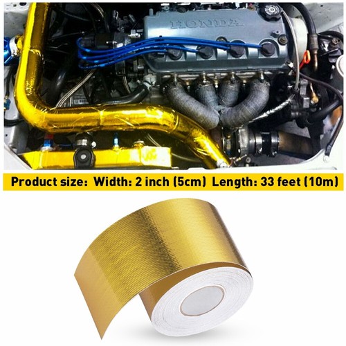 Car 1200℉ Continuous Heat Reflective Wrap Tape Gold Fireproof moisture ...
