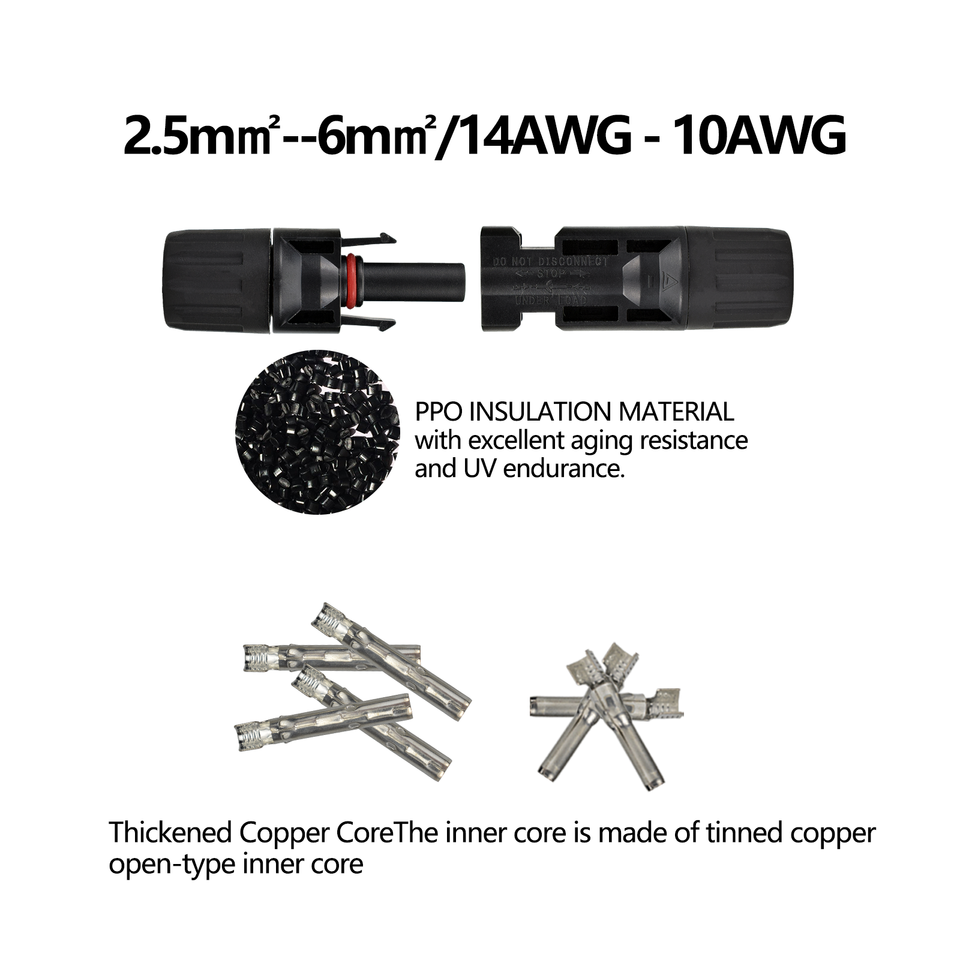 20 Pairs Male Female M/F Wire Cable Connector Set Solar Panel 30A ...