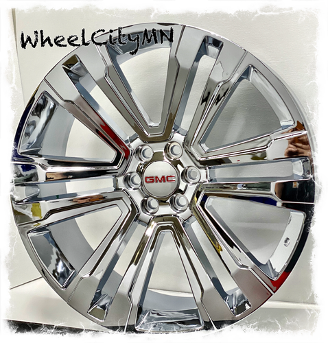 22 inch chrome GMC Sierra 1500 Yukon Denali OE replica 5822 wheels 6x5 ...