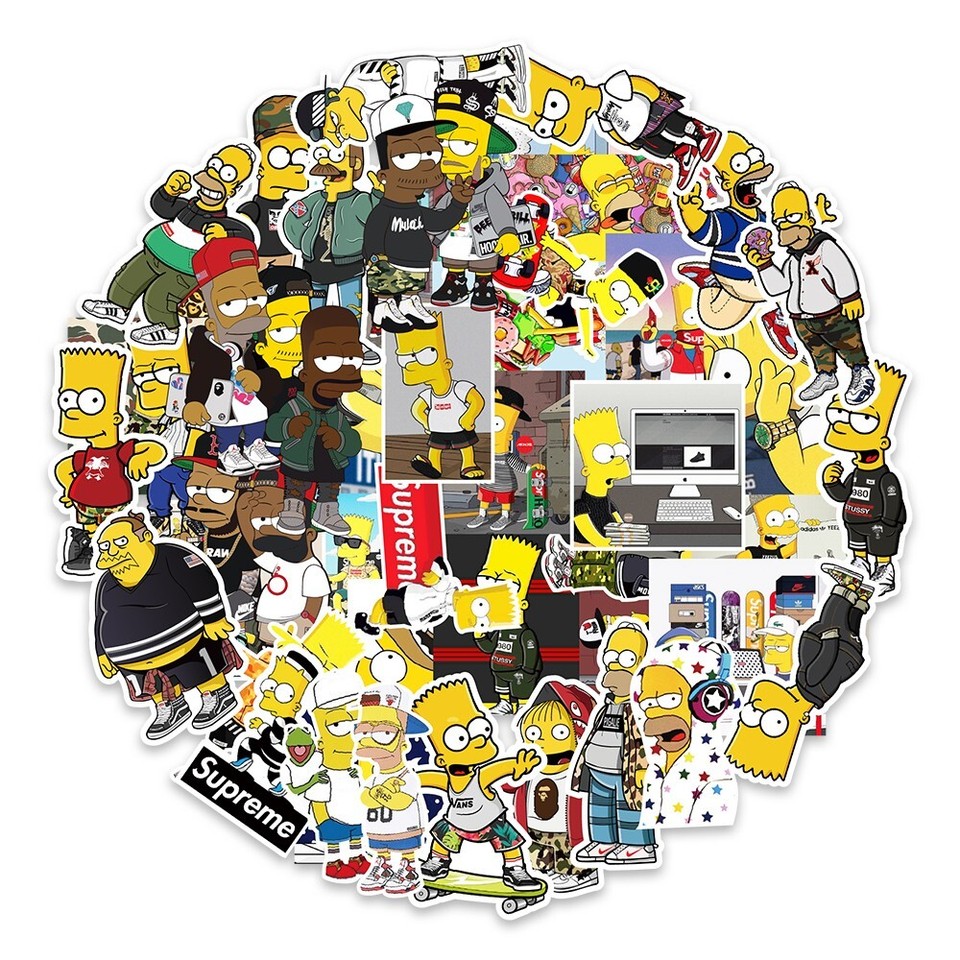 50pcs Waterproof Vinyl Stickers The Simpsons Luggage Phone Laptop ...