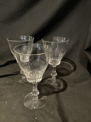 tiffin franciscan glass Sheffield Pattern Set 3 Water Goblets 6 1/2 In ...