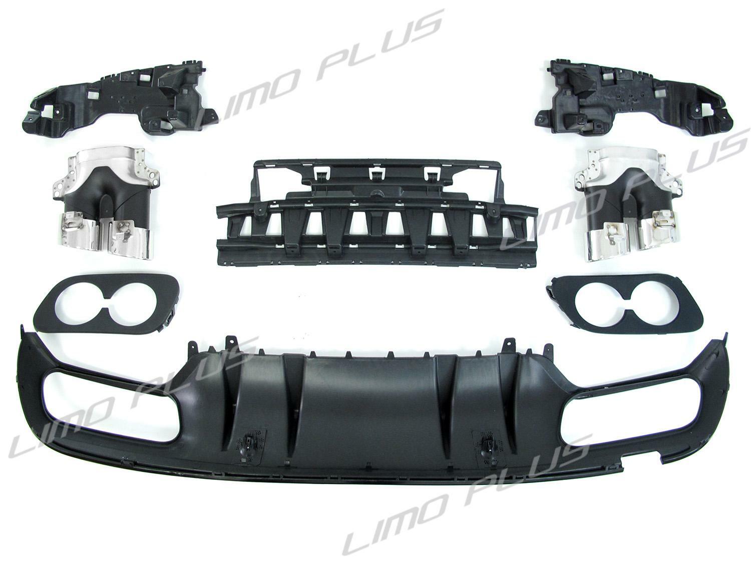 C43 Rear Diffuser Chrome Exhaust Tips for Mercedes W205 Sedan C300 C450 ...