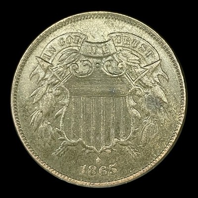 1865 Two Cent Piece GREAT EXAMPLE! 2c USA 2 Cents Antique Copper Coin ...