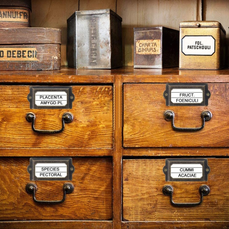 30PCS Label Holders Office Library File Drawer Tag Drawer Label Holder ...