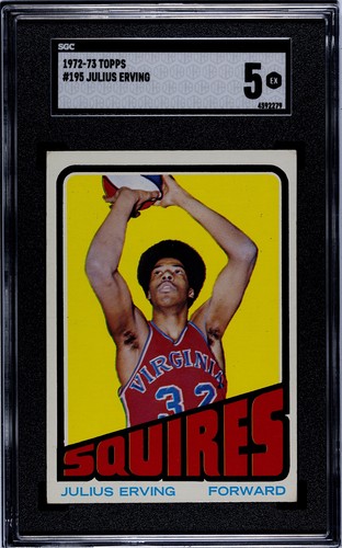 1972 Topps #195 Julius Erving (Dr. J) Rookie SGC 5 HOF RC Basketball ...