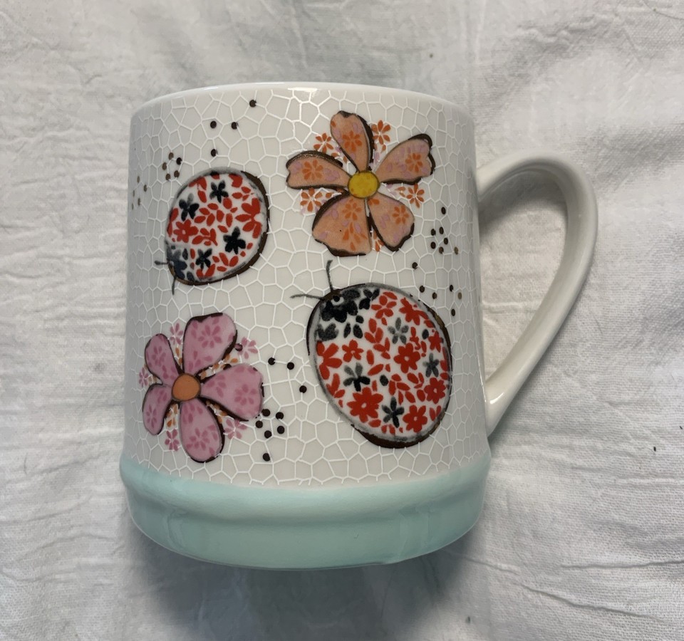 Adorable Seeds And Sunshine 20 Oz Mug Ladybugs And Flowers | eBay