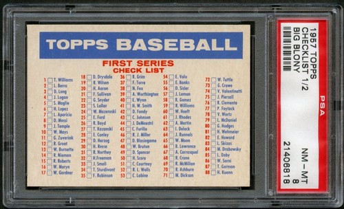 1957 Topps Checklist 1/2 Blony Back PSA 8 NM-MT 21406818 | eBay