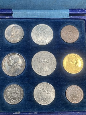 Rare Uncirculated 1929 Vatican Mint Set w/ Gold Coin In Original Case ...