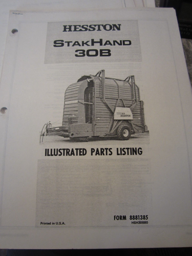 Hesston STAKHAND 30B Parts Catalog Manual OEM! 1980 40 PAGES | eBay