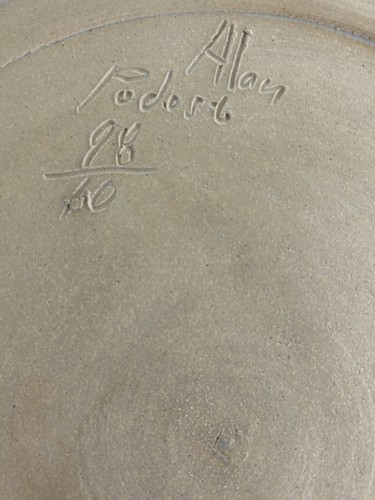 Handmade Signed Round Pottery Serving Bowl Excellent Condition 12”x 2 ...