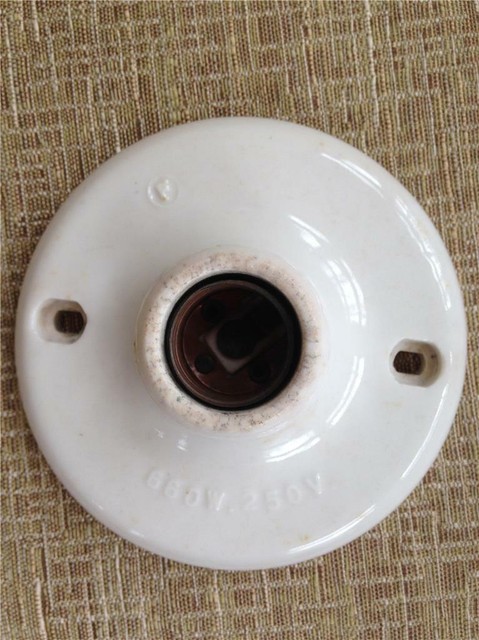 Vintage Porcelain Ceramic Flush Ceiling Mount Light Socket Fixture | eBay