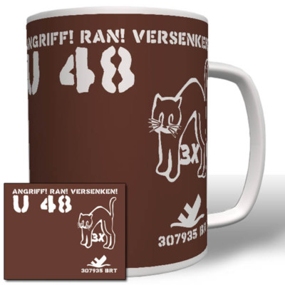 3x Schwarzer Kater Katze Turmwappen U-Boot U48 U564 Marine Tasse #16616 ...