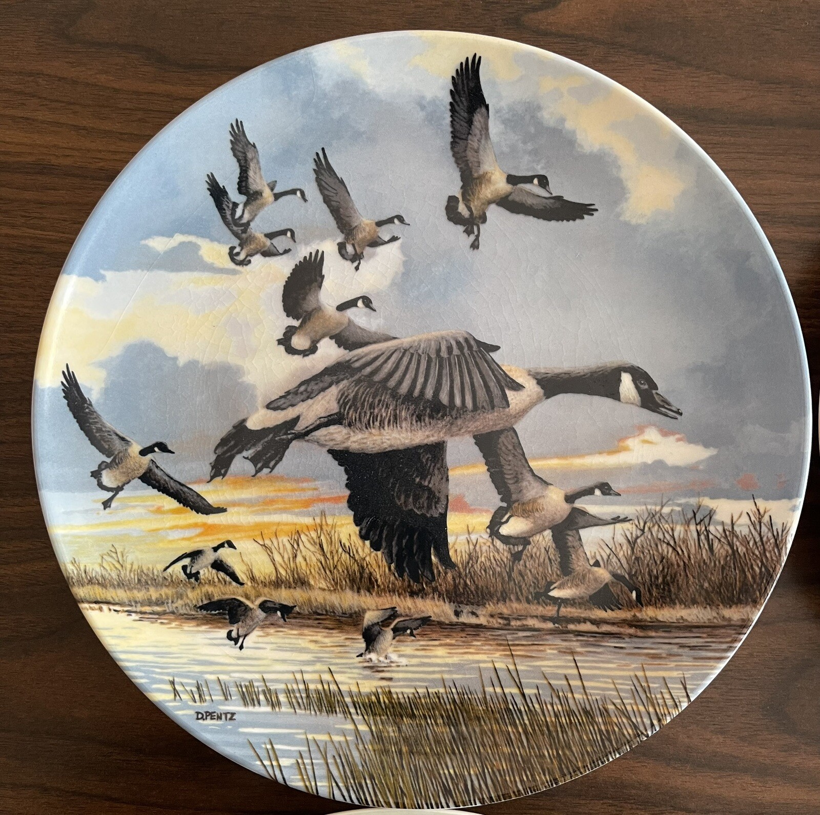 Vintage Geese Plates Set of 4, By Donald Pentz (1986/1987) "Wings Upon ...